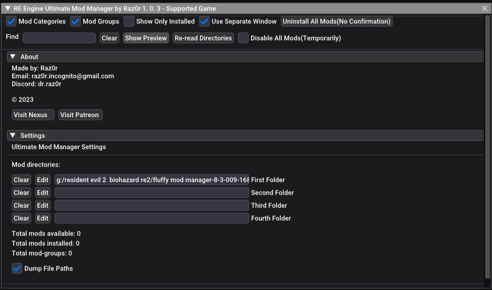 RE Engine Ultimate Mod Manager RE2R at Resident Evil 2 (2019) Nexus ...